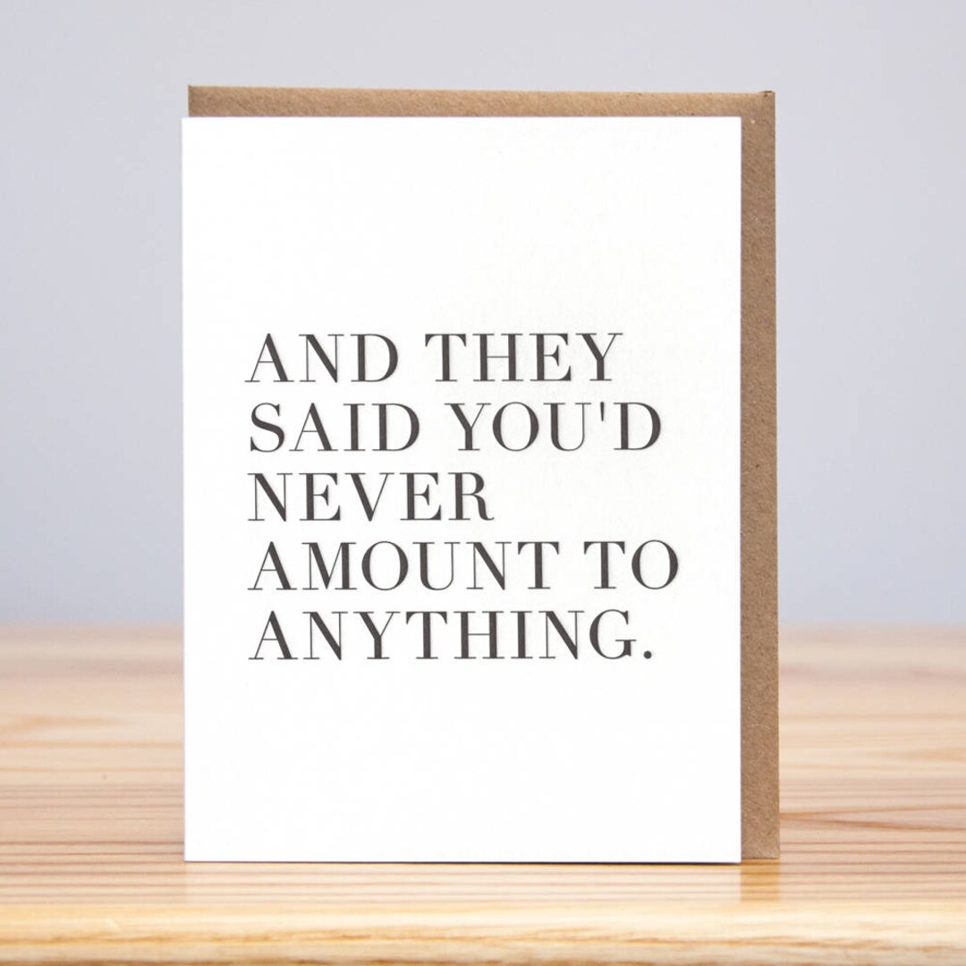 Sarcastic Congratulations Card // Letterpress - Etsy