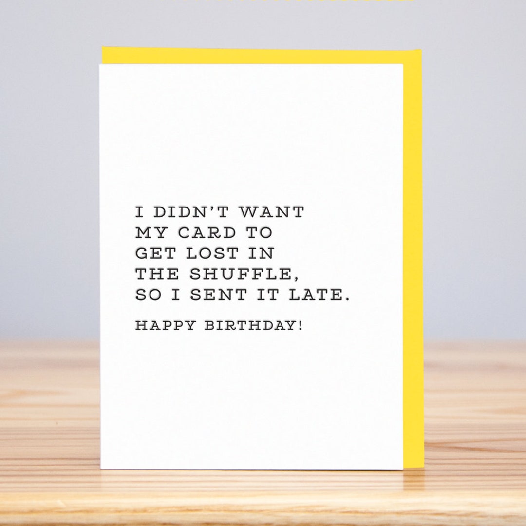 Belated Birthday Card // Letterpress - Etsy