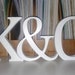 White Wooden Letters, & Signs and Numbers Free-standing Painted 13cm ...