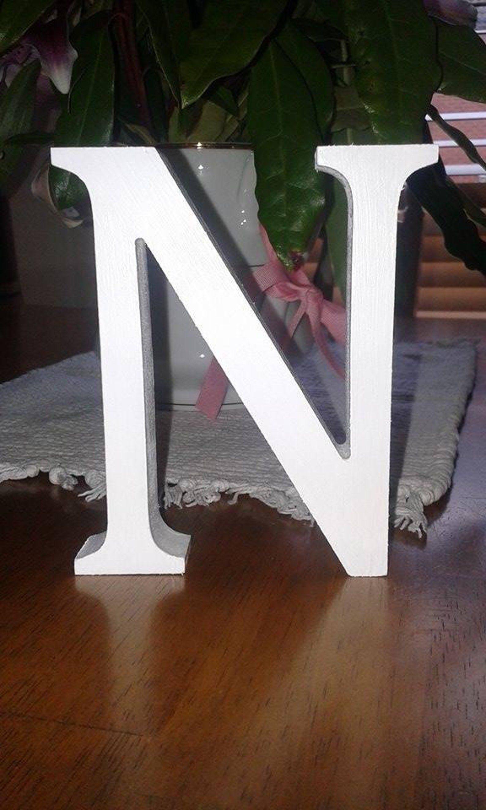 White Wooden Letters, & Signs and Numbers Free-standing Painted 13cm ...