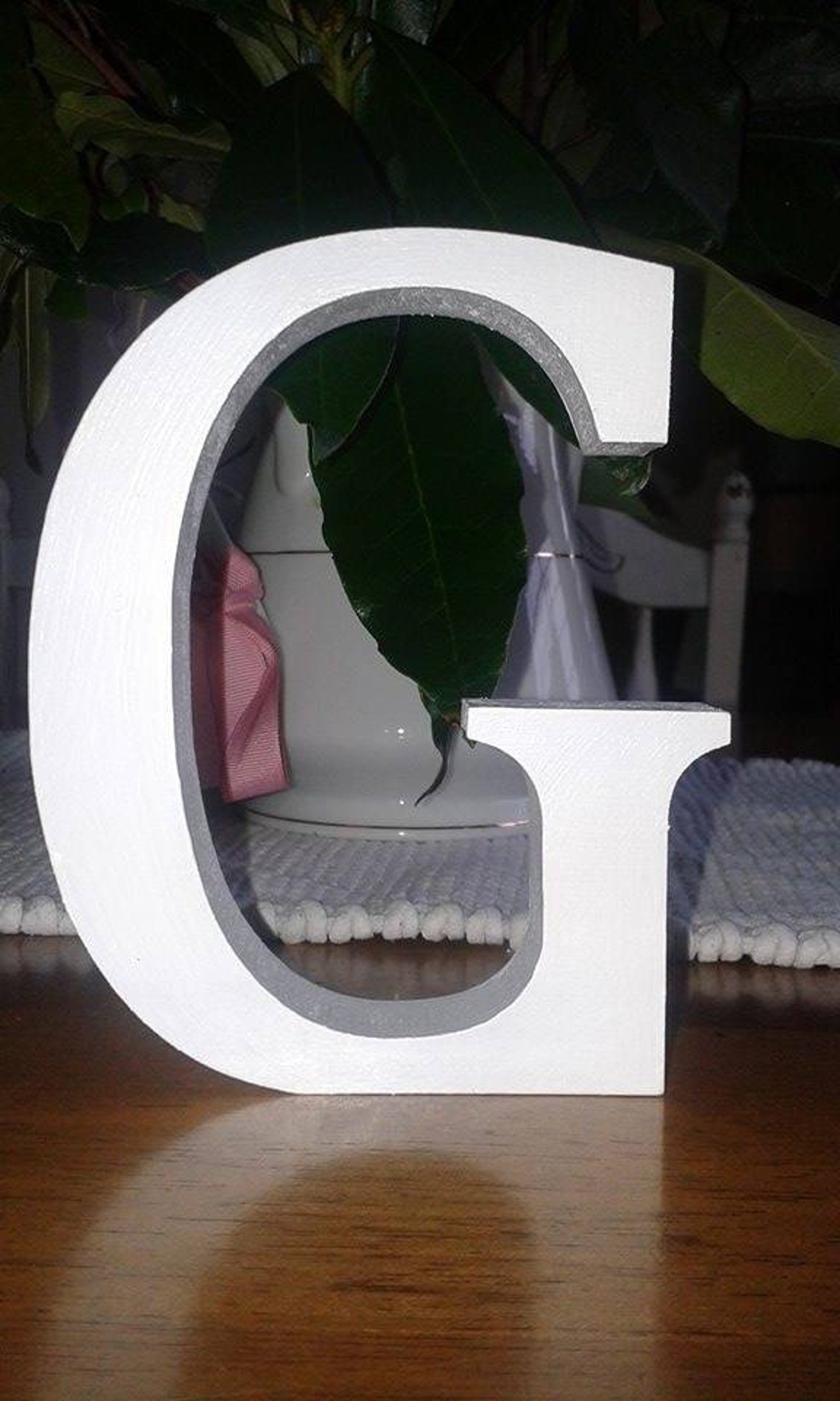 White Wooden Letters, & Signs and Numbers Free-standing Painted 13cm ...