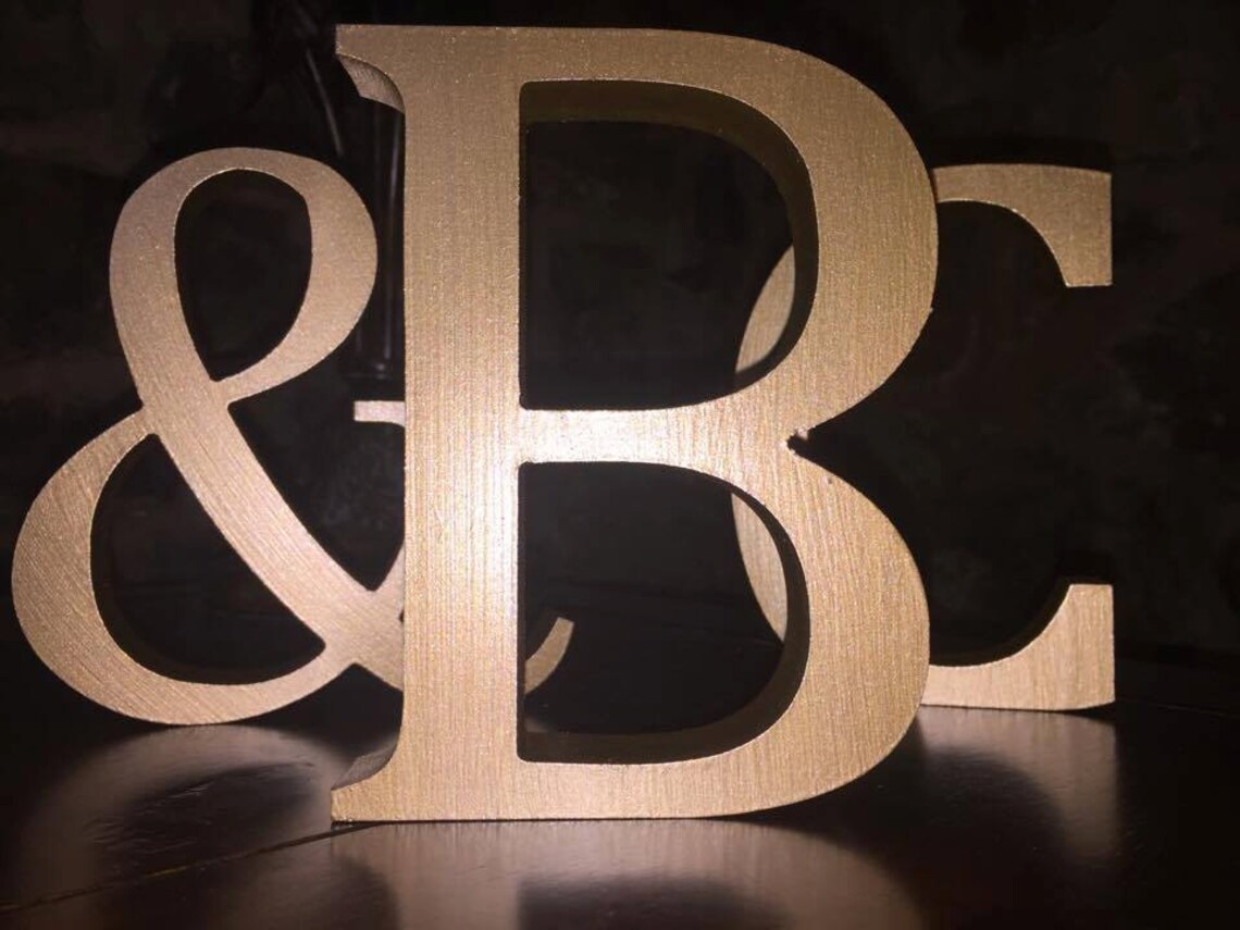 2 Pack Gold Wooden Letters / Numbers Free Standing 13cm | Etsy