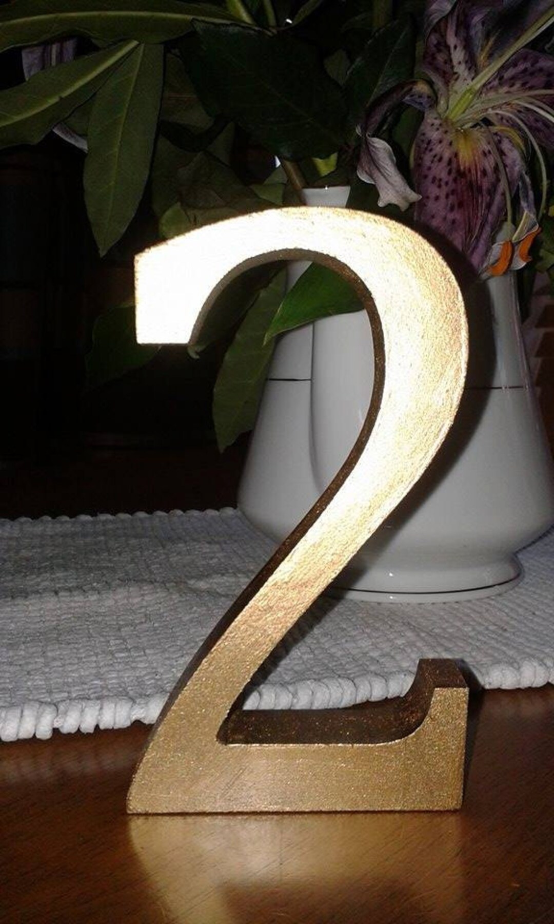 1-12, Metallic Gold Wooden Wedding Table Numbers, Free-standing, Hand ...