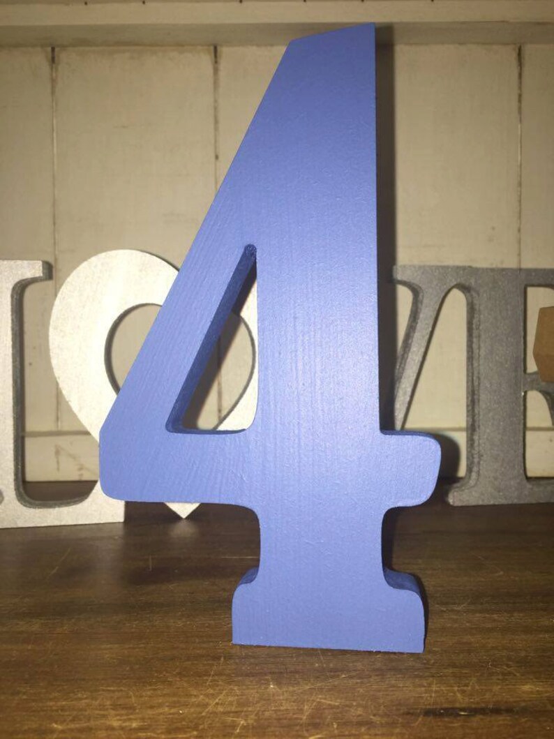 Wooden Number 4 Birthday Decoration Fourth Birthday 4th | Etsy