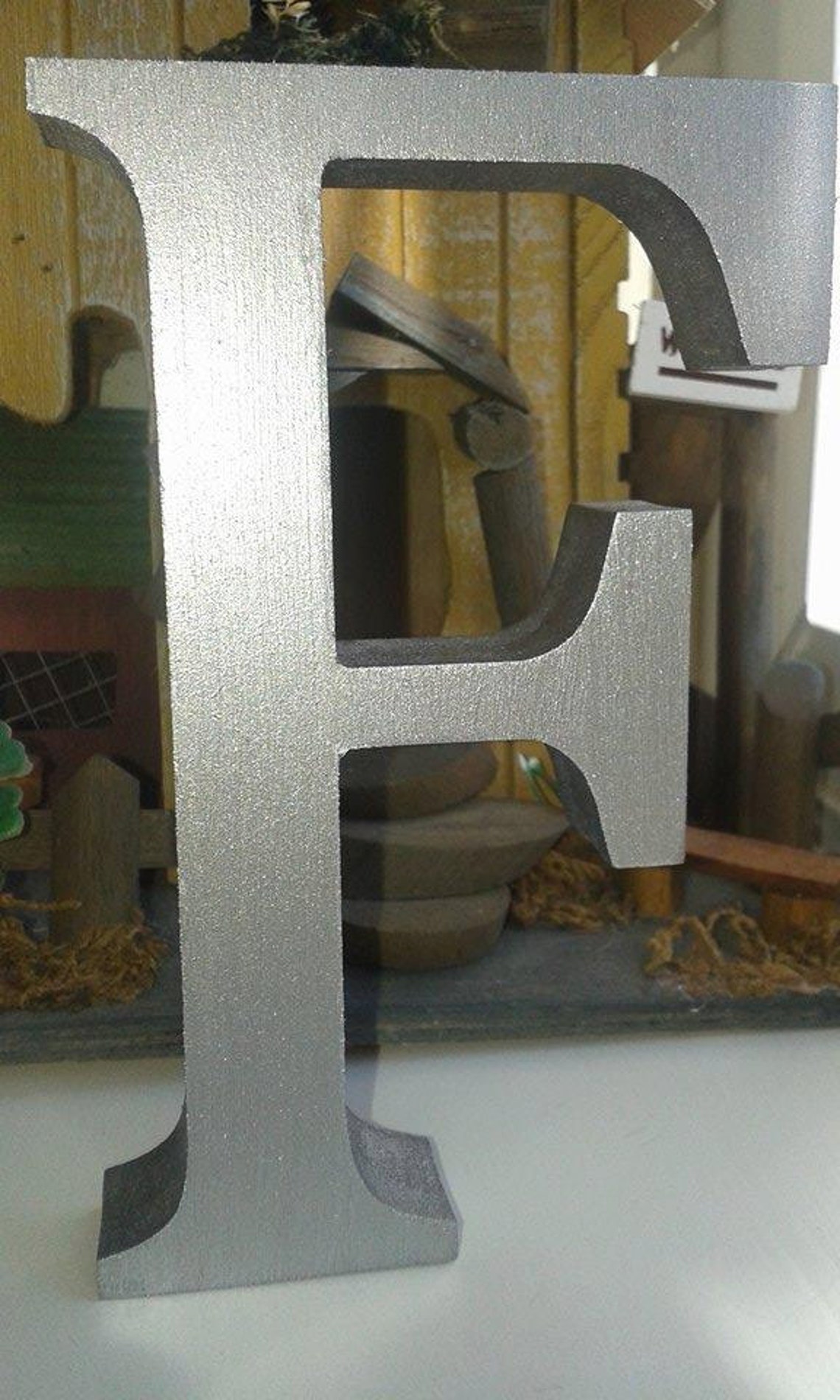 4 Pack Free-standing Silver Wooden Letters 13cm Large - Etsy UK