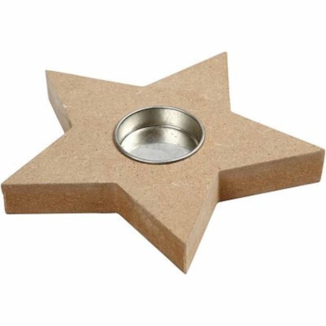 Wooden Star Tea Light (t Light) Holder, Including Metal Insert, Craft ...