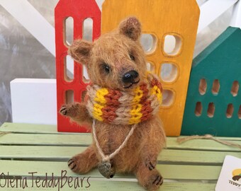 Miniature teddy bear stuffed animals monsters by OlenaTeddyBears