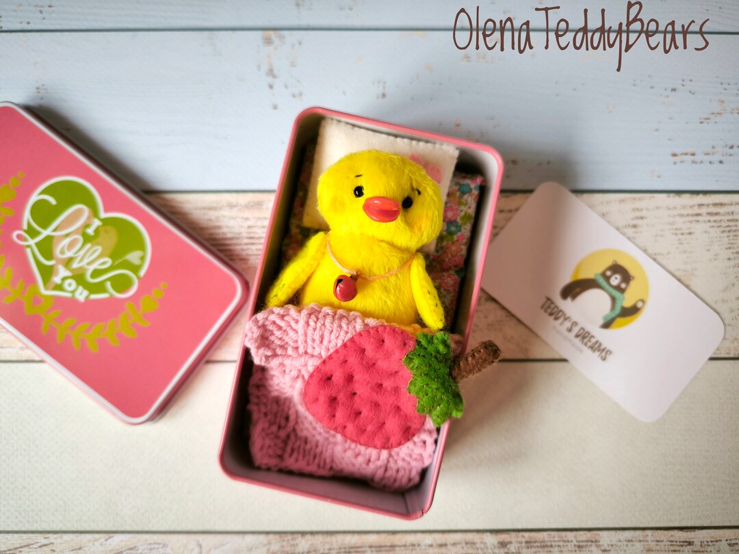 Miniature Duck for Pocket Hugs, Travel Play Set, Miniature Plush Toys ...