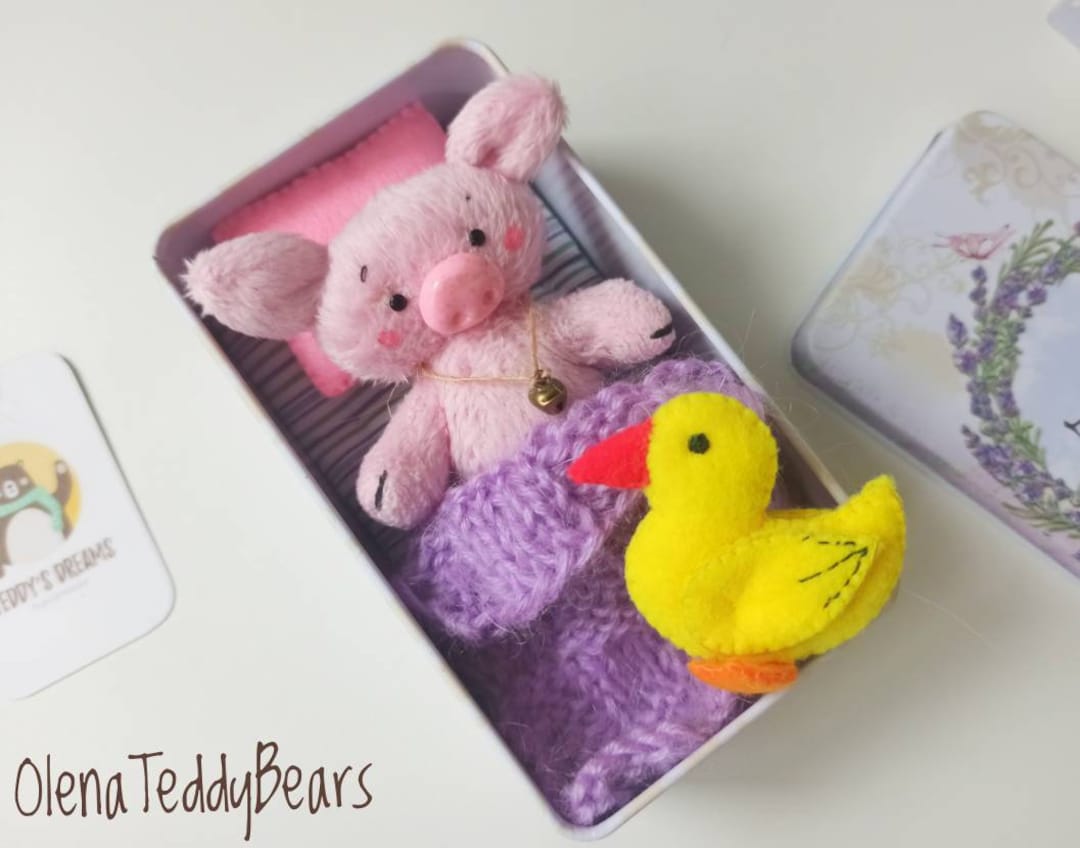 Plush Pig, Small Plush Animal, Plush Toy in Box, Miniature Plush ...