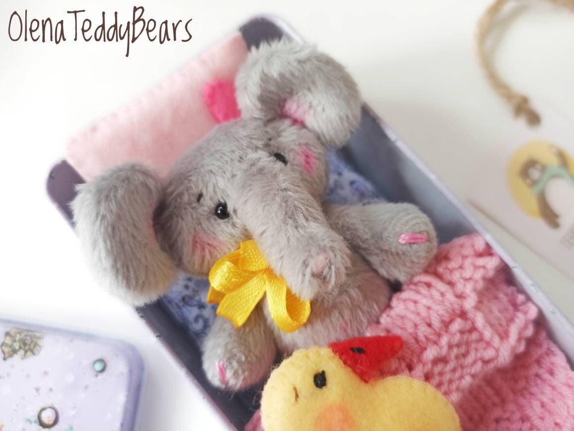 Plush Elephant Miniature Toy in Box Matchbox Elephant Small - Etsy ...