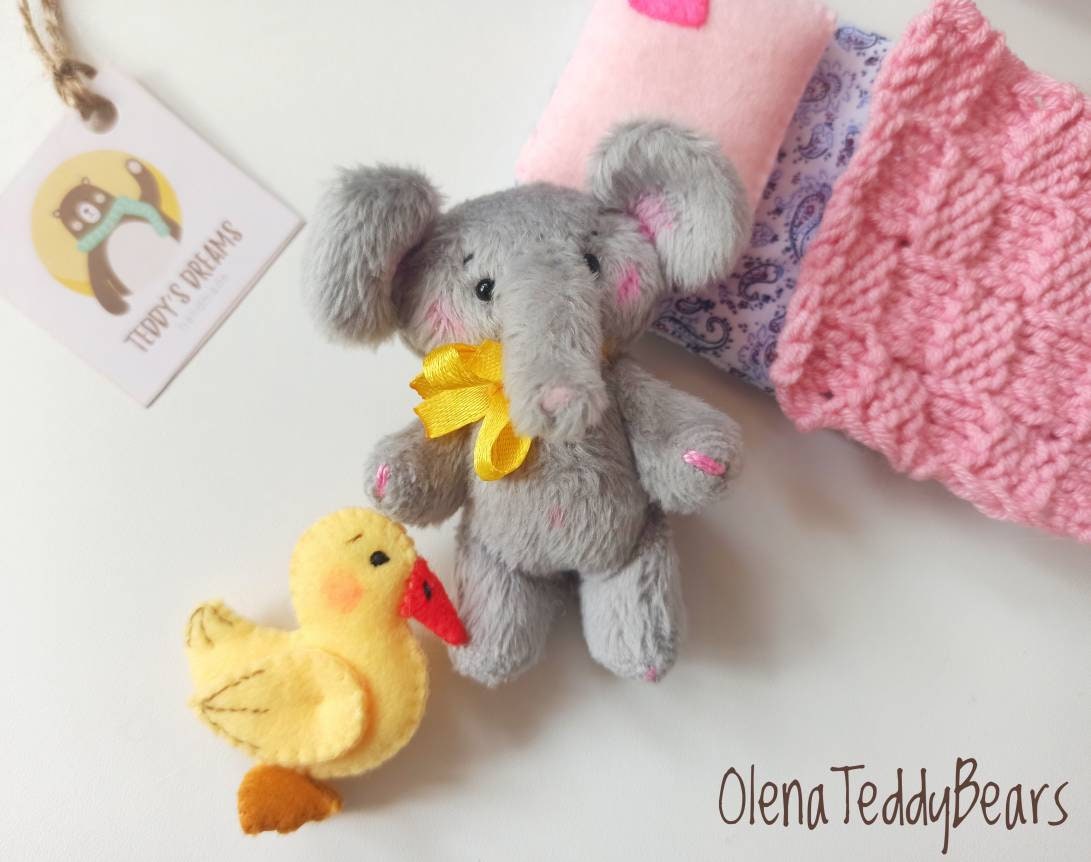 Plush Elephant Miniature Toy in Box Matchbox Elephant Small - Etsy ...