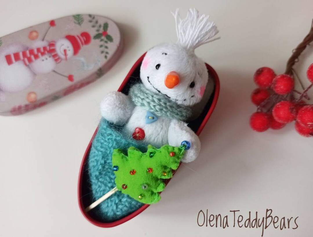 Miniature Plush Toy in Box, Christmas Snowman, Stuffed Kids Toy, Pocket ...