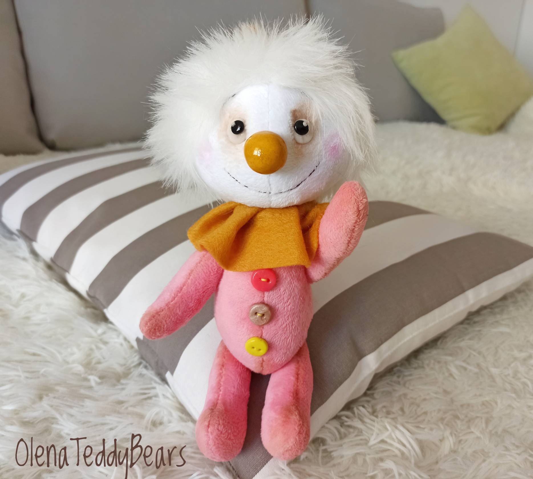 Clown doll small stuffed toy handmade plush clown toy gift | Etsy