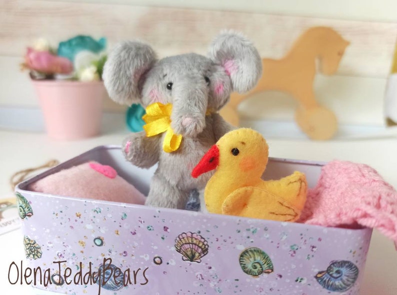 Plush Elephant Miniature Toy in Box Matchbox Elephant Small - Etsy ...