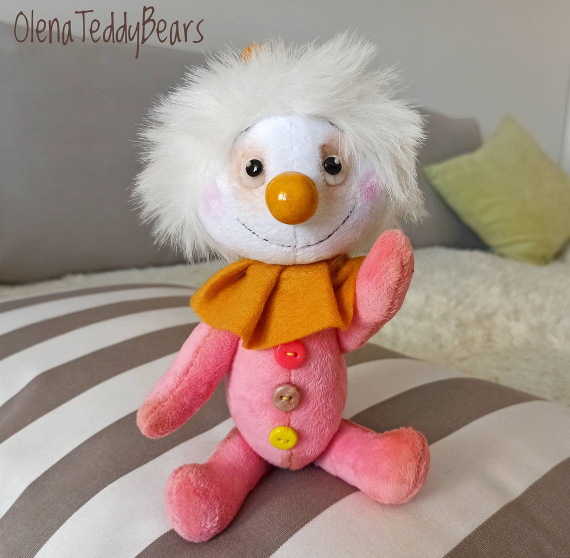 Clown doll small stuffed toy handmade plush clown toy gift | Etsy