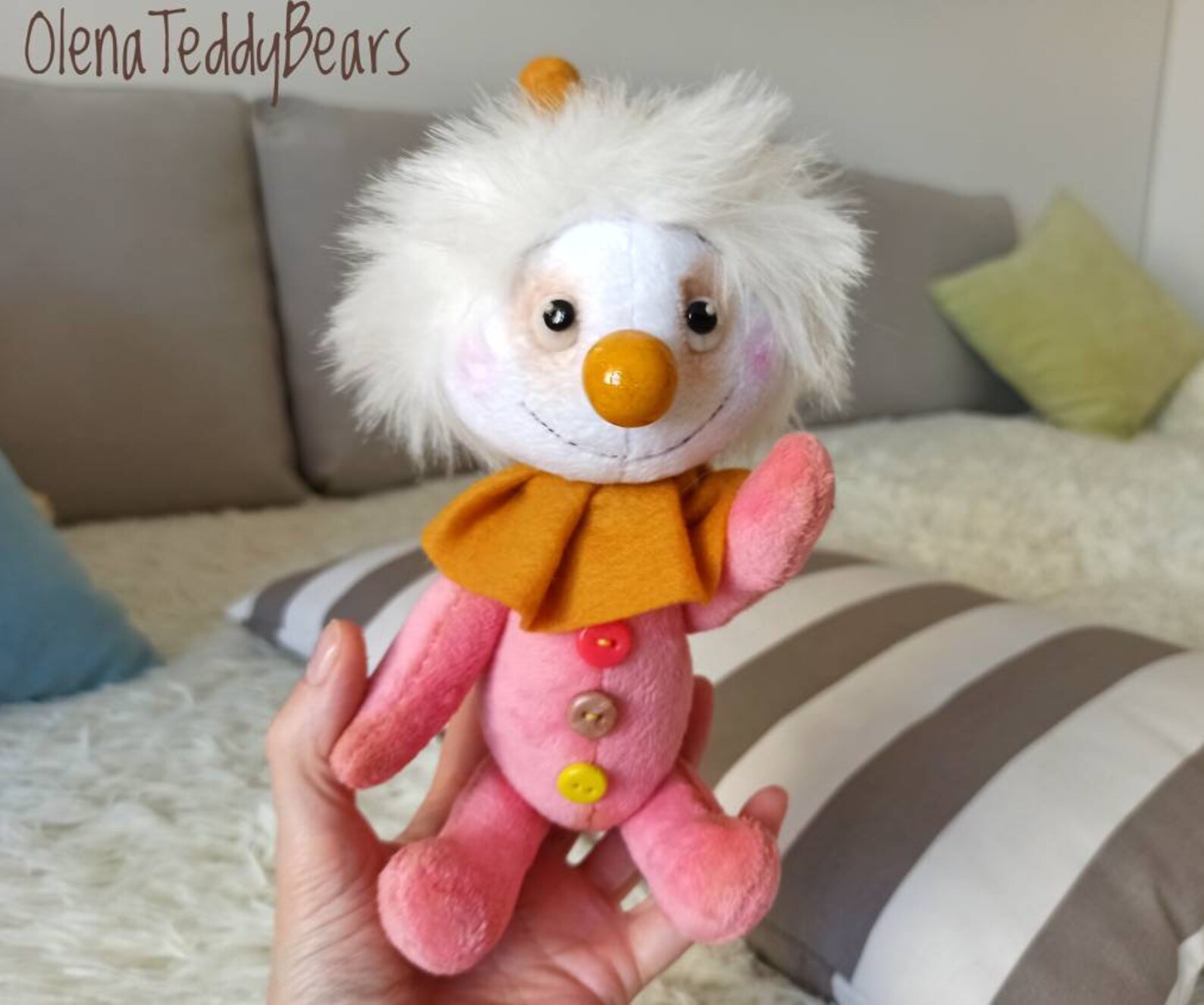 Clown doll small stuffed toy handmade plush clown toy gift | Etsy