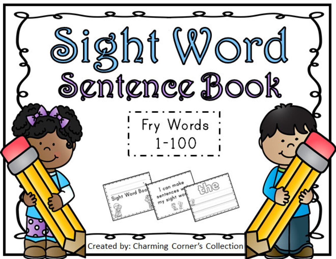 Sight Word Sentence Book Set 1 Fry Words 1-100 - Etsy