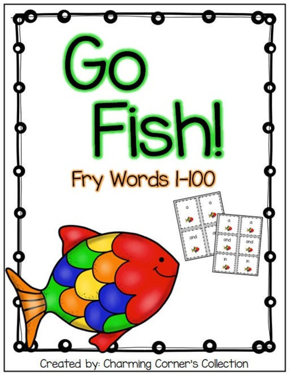 Fry Word Go Fish Set 1 Words 1-100 | Etsy