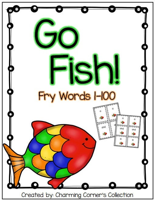 Fry Word Go Fish Set 1 Words 1-100 - Etsy