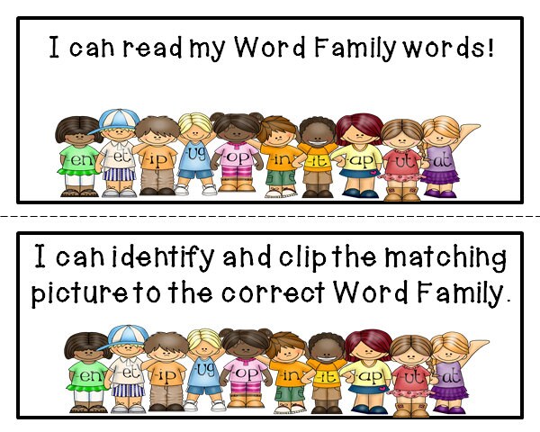 Word Family clip Activity Pack - Etsy