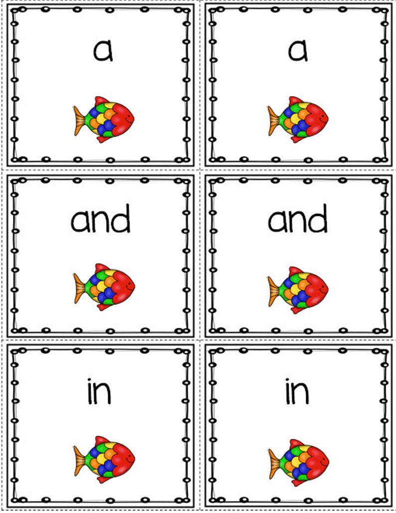 Fry Word Go Fish Set 1 Words 1-100 - Etsy UK