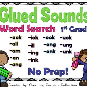 Glued Sounds Word Search - Etsy
