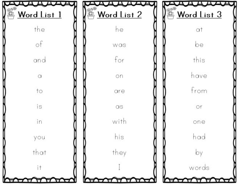 Fry Word Roll and Read Words 1-100 - Etsy