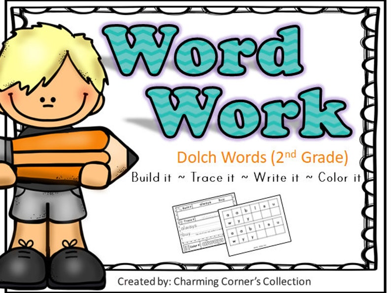 Dolch Word Work ~ 2nd Grade - Etsy