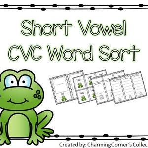 Short Vowel CVC Word Sort - Etsy