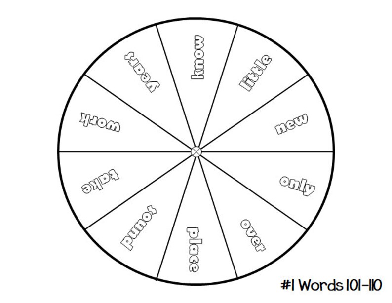 Fry Word Wheels Set 2 Fry Words 101 200 Etsy