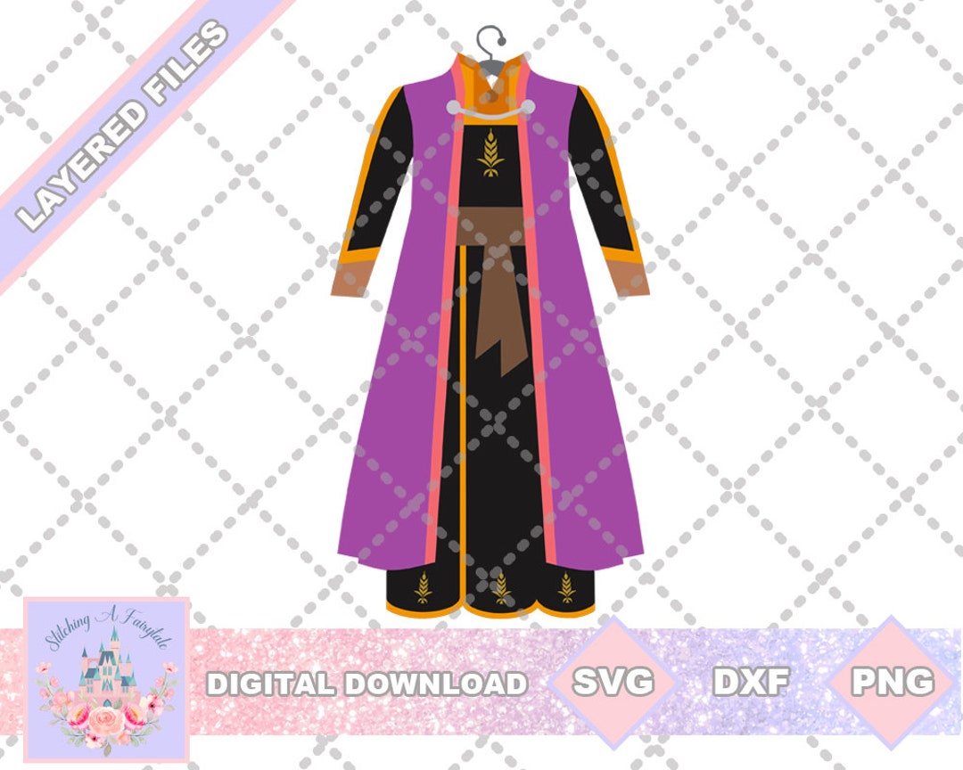 Princess Anna Inspired Dress Frozen SVG DXF PNG Cut File - Etsy