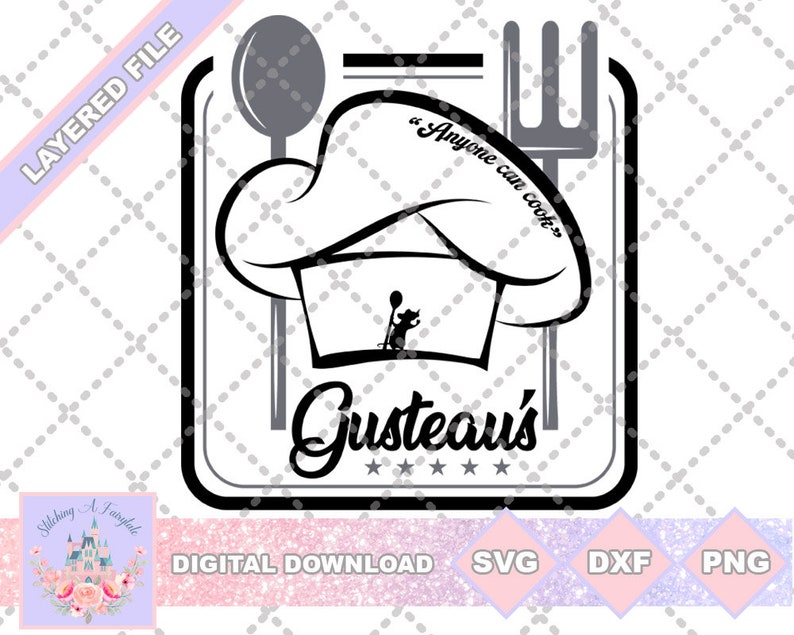 Ratatouille Inspired Gusteau's Restaurant Remy .svg .png .dxf Cut File ...