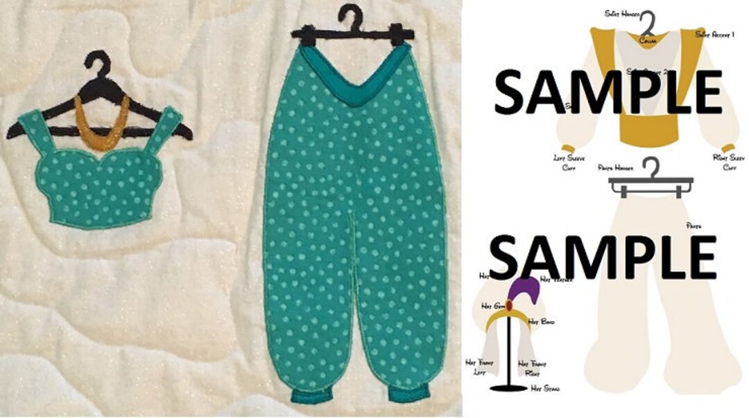 Jasmine & Aladdin Applique Pattern Bundle - Inspired by Aladdin ...