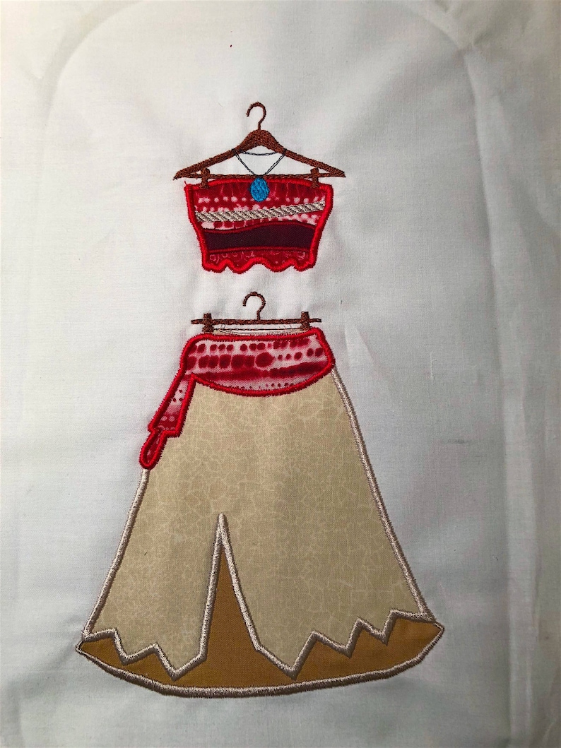 Princess Moana Dress MACHINE Applique Pattern - Inspired by Moana - Etsy