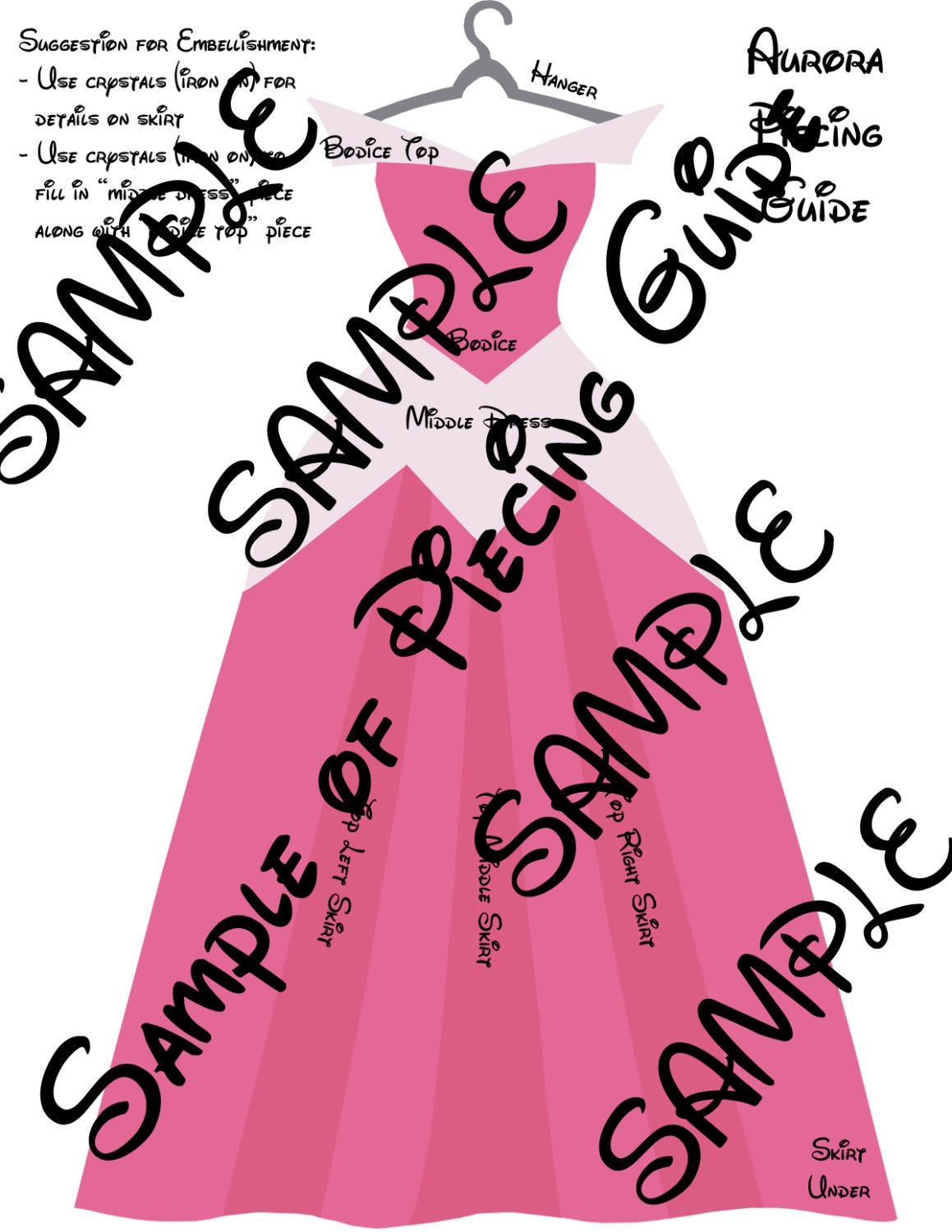 Princess Cinderella Dress Applique Pattern Inspired by - Etsy