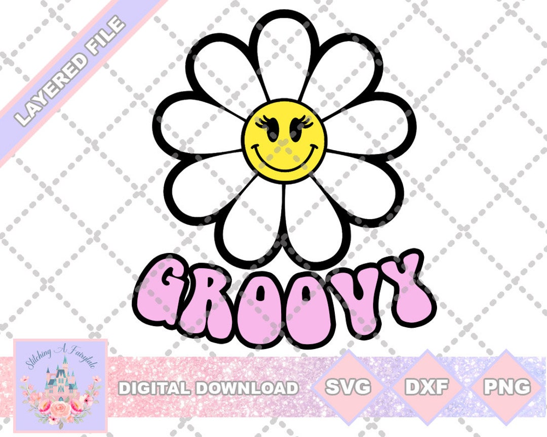 Groovy Smiley Face Flower Daisy Girl SVG PNG DXF Cut File Shirt Image ...