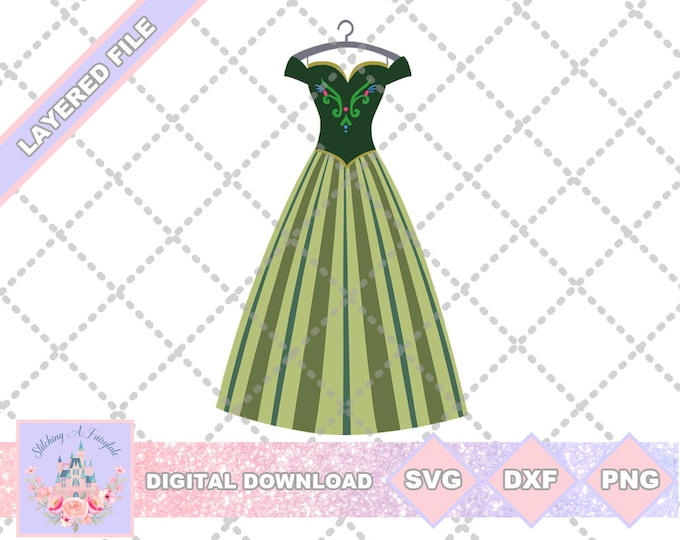 Elsa Anna Dress SVG, Vector Files, Cricut, Printable, Cut Files, Svg ...