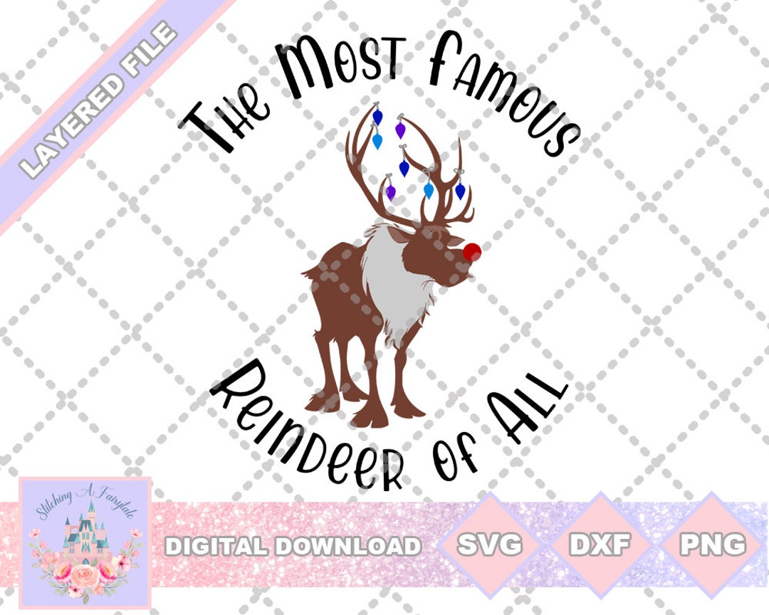 Frozen Inspired Sven Rudolph Most Famous Reindeer of All SVG DXF PNG ...