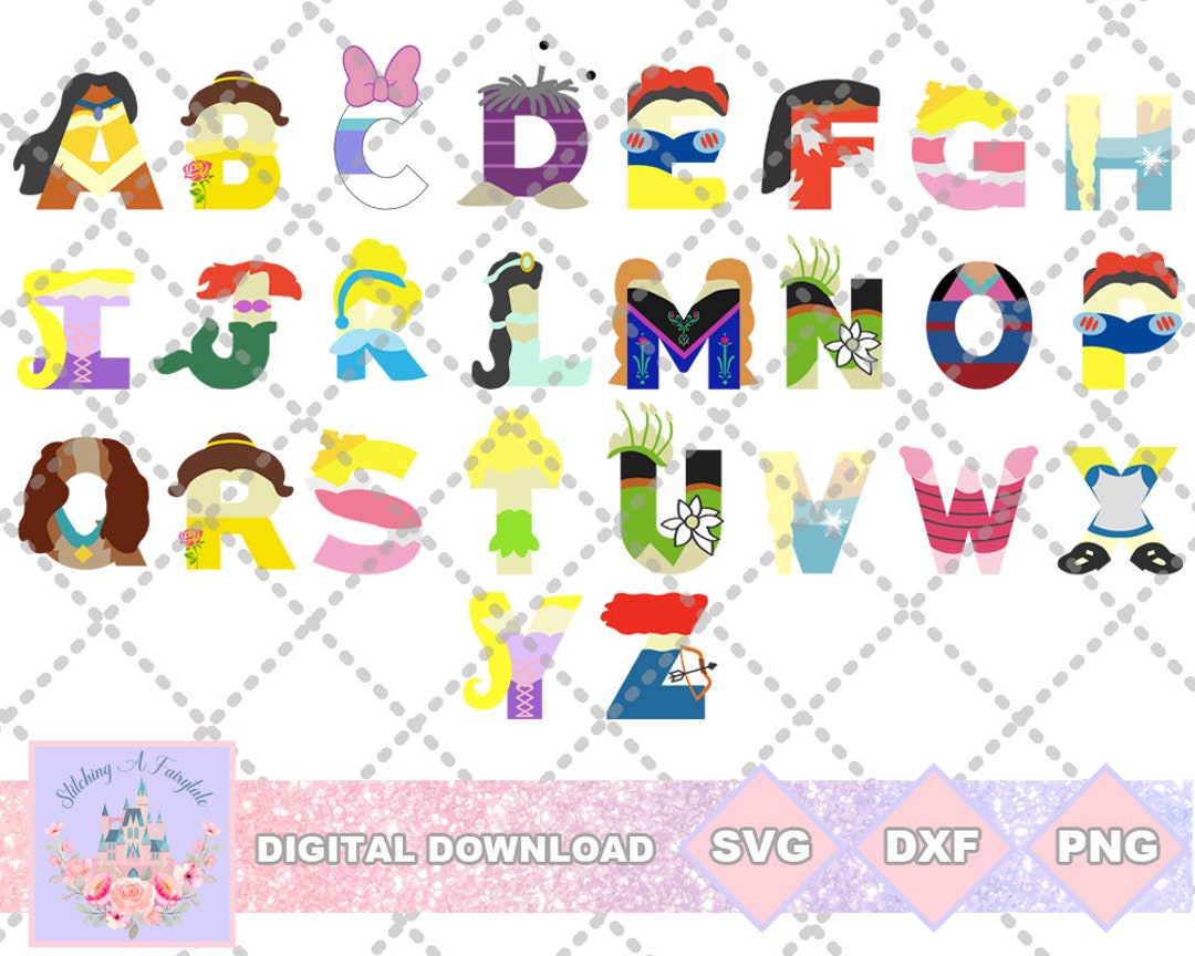 Hand Designed Ladies Princess Fairy Tale Girls Child Toddler Alphabet ...