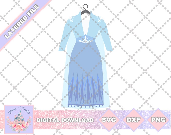 Frozen 2 Elsa Snowflake, Dress and Shoes Files SVG PDF PNG and More ...