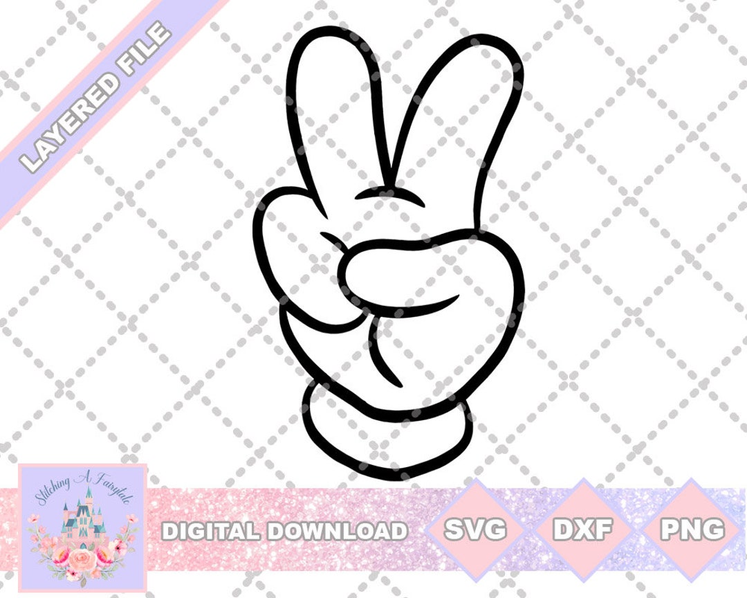 Mickey Hand Peace Sign SVG PNG DXF Cut File Shirt - Etsy