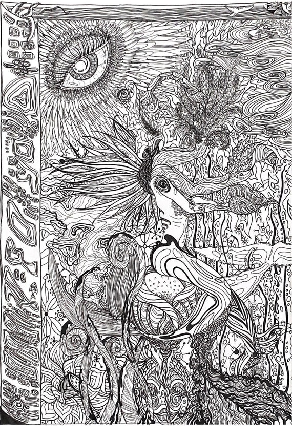 Printable Download Hand Drawn Original Art Coloring Page - Etsy