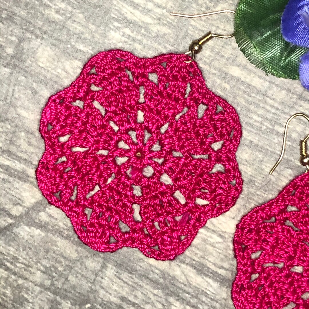 12. ONE Crochet Earrings Pattern, PDF File - Crochet Exotic Flower ...