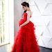 Red Maternity Dress for Photo Shoot Baby Shower Dress Long - Etsy