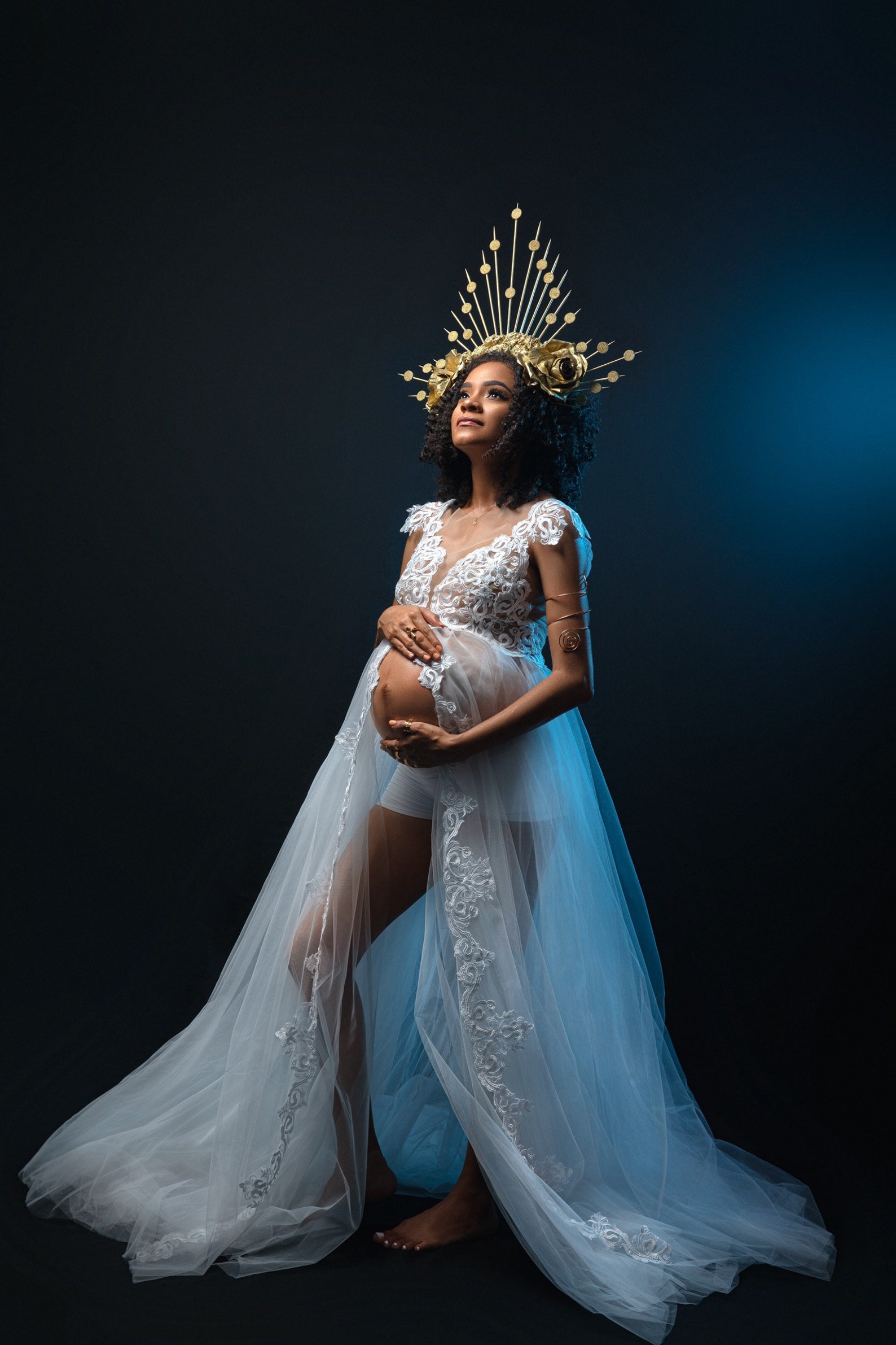 Long White Lace Maternity Dress Pregnancy Gown for - Etsy