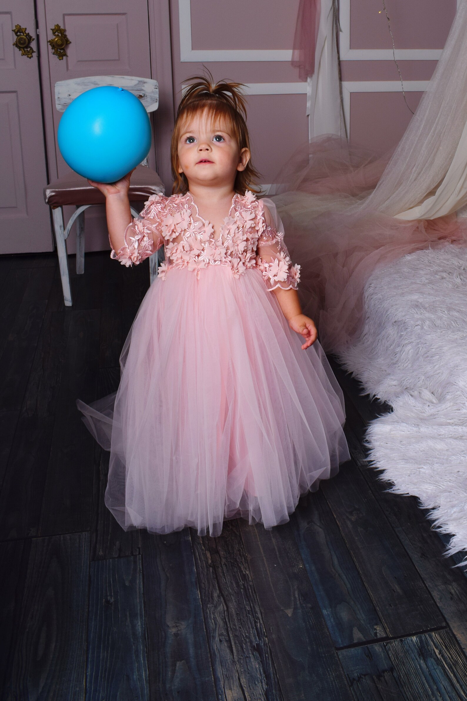 Baby Pink Dress Princess Dress Flower Girl Dress Tutu | Etsy