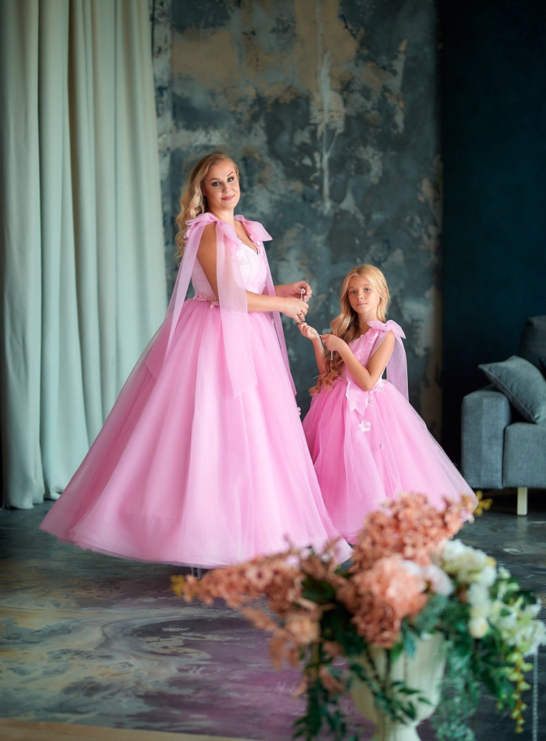 Pink Mother Daughter Matching Dresses, Mommy and Me Outfits, Mommy and ...
