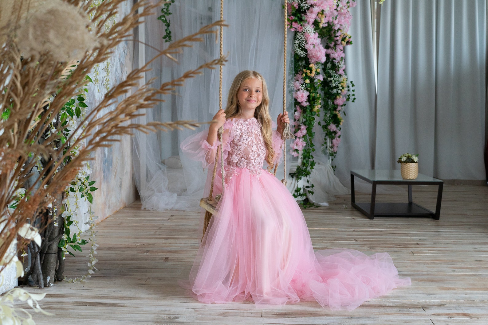 Pink Girl Dress for Photo Shoot Princess Dress First - Etsy