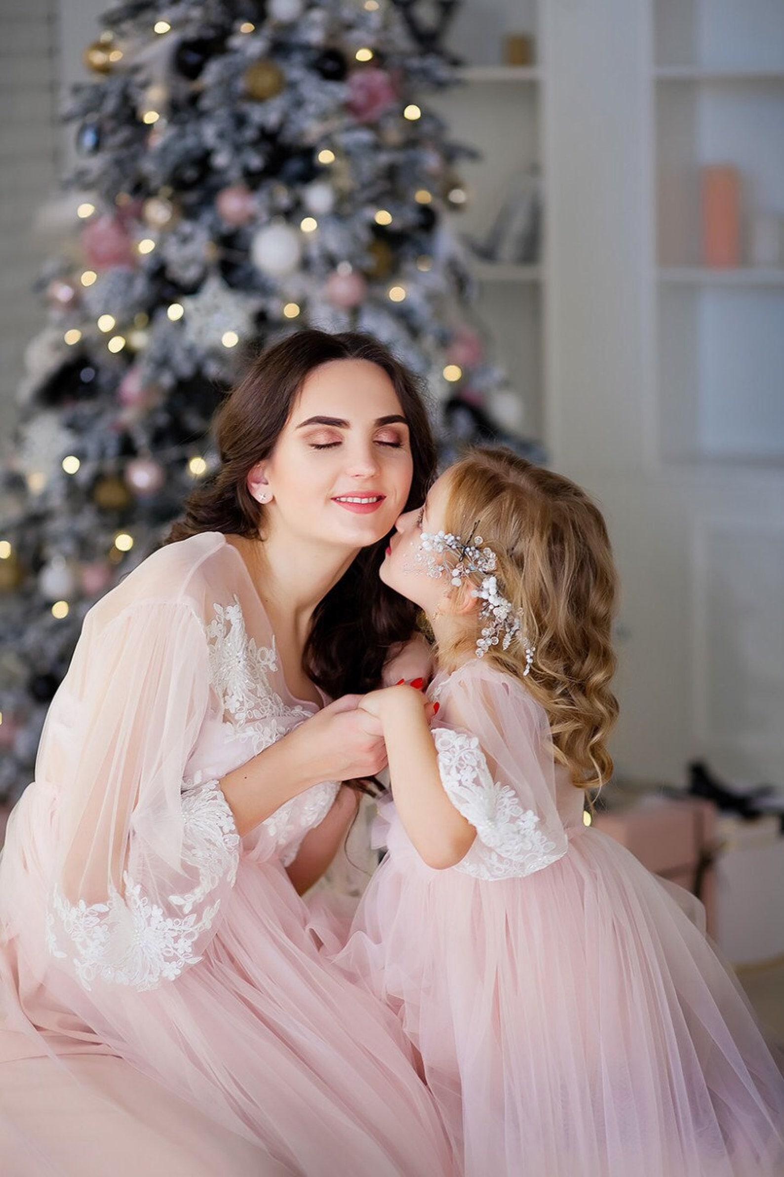 Light Pink Mother Daughter Matching Dress Mommy and Me | Etsy India