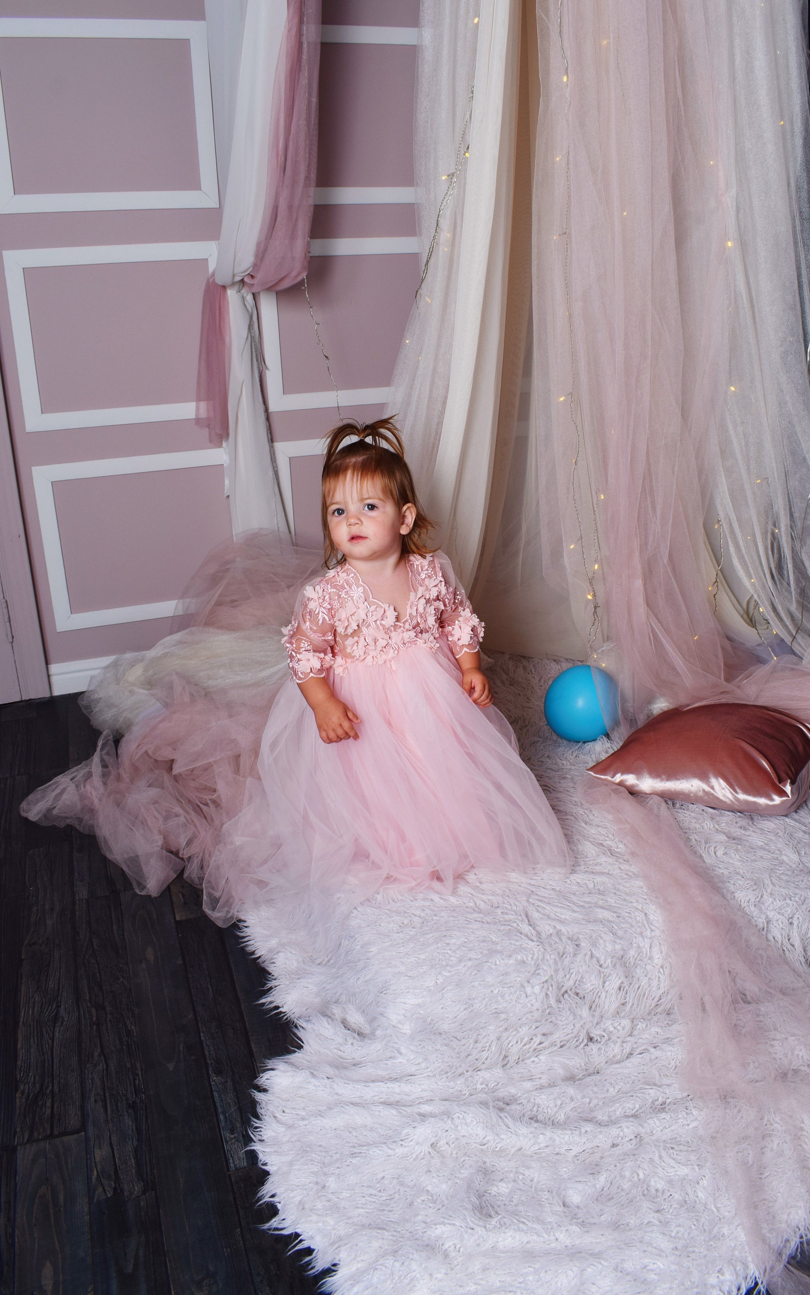Baby Pink Dress Princess Dress Flower Girl Dress Tutu | Etsy